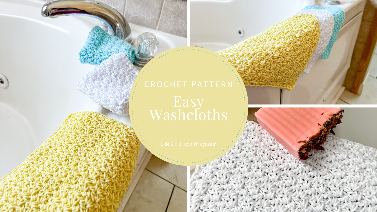 Easy Crochet Washcloth Pattern - OkieGirlBling'n'Things